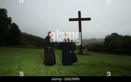 Ampleforth cross completed Stock Photo - Alamy