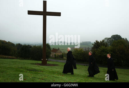 Ampleforth cross completed Stock Photo - Alamy