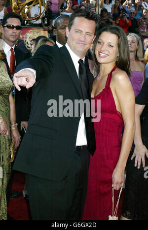 Actor MATTHEW PERRY and RACHEL DUNN at the 55th Primetime Creative Arts ...