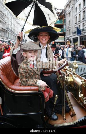 Henry, aged five, and Nicola Howe Davies (right) with their 1902 De ...