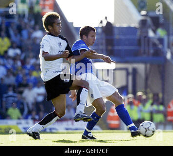 Birmingham City's Stephen Clemence (l) and Fulham's Carlos Bocanegra ...