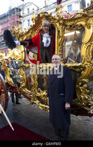 Alderman Fiona Woolf the new Lord Mayor of London travels down the ...