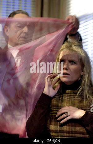 Actors Peter Bowles and Saskia Wickham during photocall for play, "Wait ...