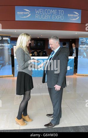 The entrance hall at Day 2 of Rugby Expo 2013 in Twickenham Stock Photo ...