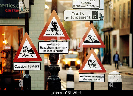 Hailo proposed road signs Stock Photo - Alamy