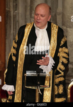 Lord Chancellor Chris Grayling speaking during the Lord Mayor's Banquet ...