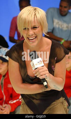 Singer Pink - real name Alicia Moore - greets fans during her guest ...