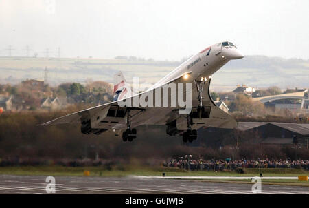 Concorde touches down at Airbus UK's Filton airfield, Bristol, for the ...