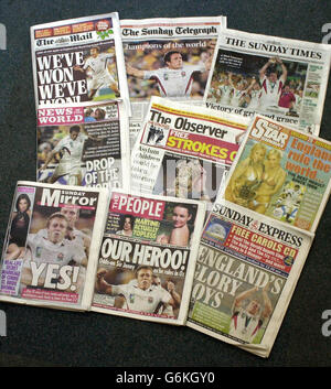 British Newspapers showing front pages Stock Photo - Alamy