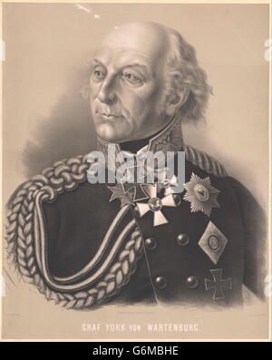 Yorck von Wartenburg, Ludwig Graf, 26.9.1759 - 4.10.1830, Prussian ...