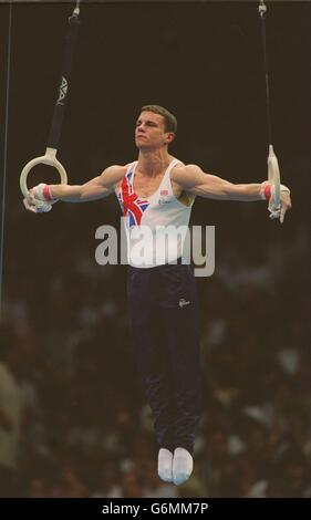 20-JUL-96, Gymnastics Mens Rings, Lee McDermott, GB Stock Photo - Alamy