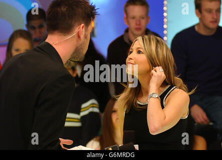 Singer Rachel Stevens with presenter Dave Berry during her guest ...