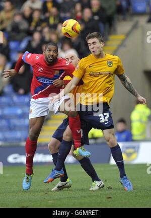Dagenham and Redbridge's Josh Scott and Oxford's Josh Ruffels during ...