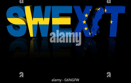 Swexit text with Swedish and Eu flags illustration Stock Photo - Alamy