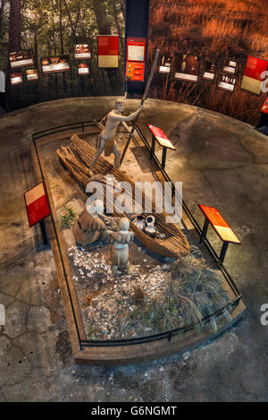 Karankawa Indians, dugout canoe exhibit at Bob Bullock Texas State ...
