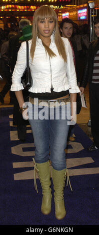 Singer Javine Hylton arrives for the UK Charity premiere of Garfield ...