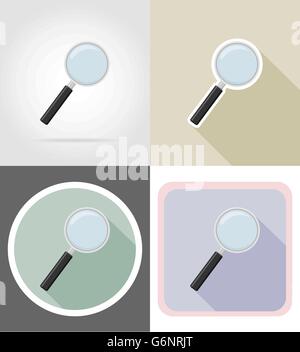 Magnifier stationery icons set vector color Stock Vector Image & Art ...