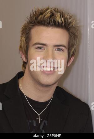 Derek Moran from Irish boy band D-Side at the MTV Studios in Camden, North London. The boys are ...