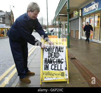 The former surgery of Dr Harold Shipman in Hyde, Manchester, on the day ...