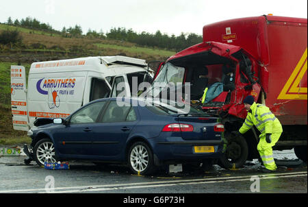 Fatal traffic accident on the A77 Stock Photo - Alamy