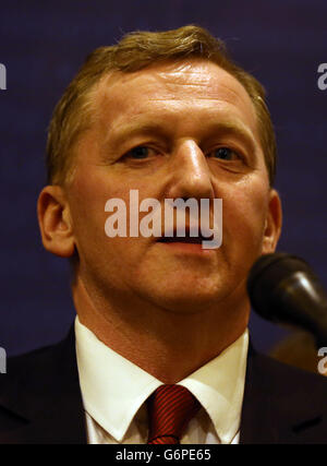 Alex Rowley celebrates at the counting hall in Dalgety Bay in Fife ...