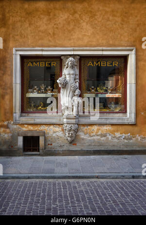 Baltic Amber shop in the Old Town of Tallinn the capital city of ...