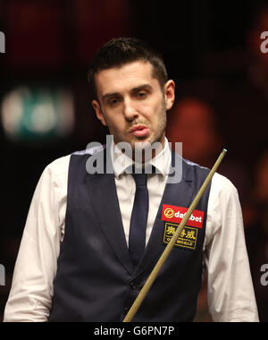 Mark Selby looks dejected during the round one match between Xiao ...