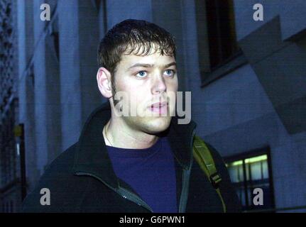 Police Constable Roy Teague leaves the Old Bailey in central London ...