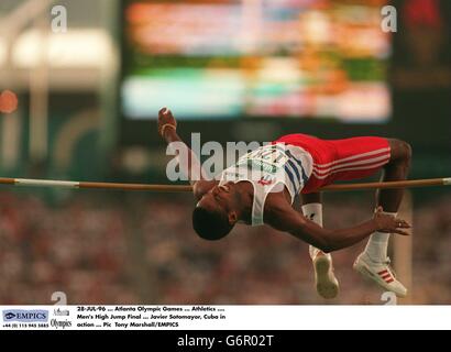 JAVIER SOTOMAYOR Cuba in high jump competition in Stockholm stadium ...