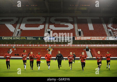 Nottingham Forest players prior to kick off during the Premier league ...