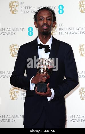 Barkhad Abdi with the Best supporting actor award for Captain Phillips ...