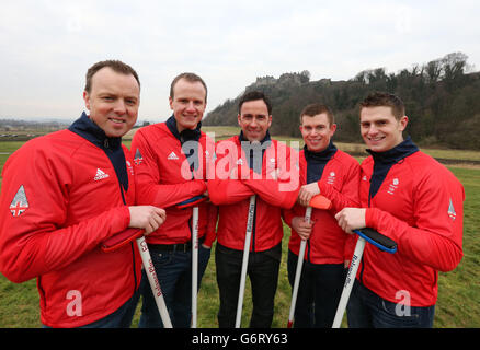 The Men's curling team of (left to right) David Murdoch, Greg Drummond ...