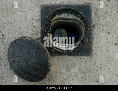 A newly installed water meter during water meter installations in ...