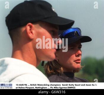 15-AUG-96, British Waterskiing champions Sarah Gutty Saunt and Jason ...