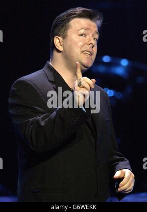 Comedian Ricky Gervais performs on stage during The Cream Of British ...