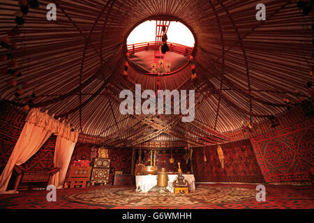 Kazakh yurt (a traditional felt tent) in Kyzyl Kum Desert in Stock ...