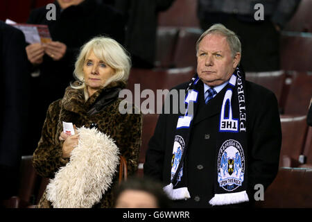 Peterborough United's director Barry Fry with his wife Kristine before ...
