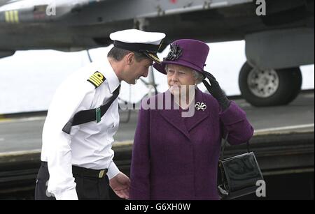 Queen HMS Invincible captain Stock Photo - Alamy