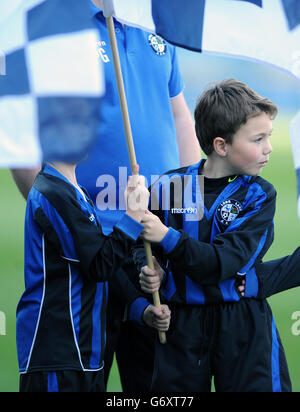 Mascots wave flags before the Sky Bet Championship match at Riverside ...