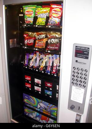snack vending machine in a high school in north america Stock Photo - Alamy