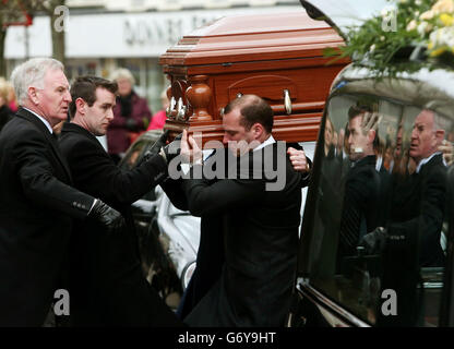 The coffin of Lord Ballyedmond, also known as Dr Edward Haughey, is ...