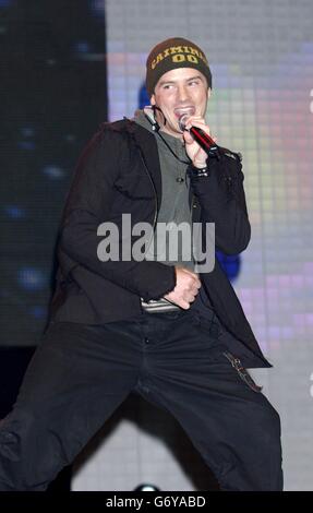 Liberty X, Tony Lundon on stage at the BRMB Party in the Park ...