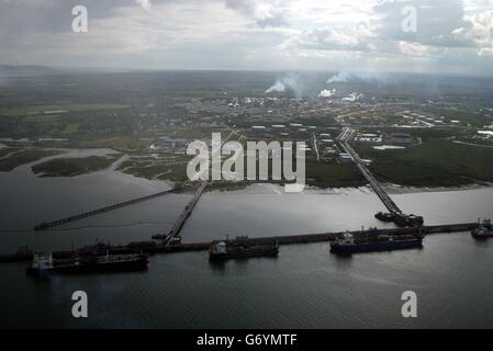 Fawley oil refinery aerial view Stock Photo - Alamy