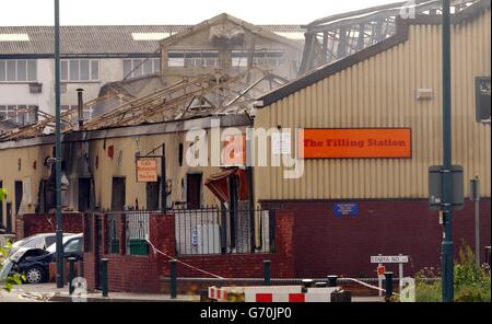 Firefighters at the scene of a blaze, in Leyton, E London, in which ...
