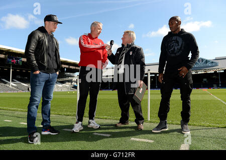 Former player’s Steve Davis (left) and Stephen Hendry ahead of the ...