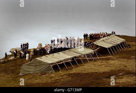 1994 RAF Chinook Helicopter Crash Memorial Cairn Mull of Kintyre Stock ...