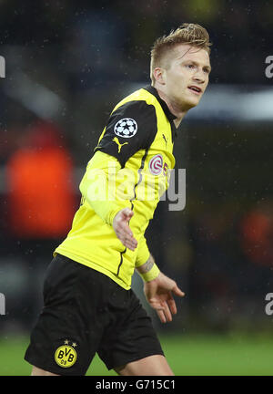 Dortmunds Marco Reus celebrates scoring a goal during quarterfinals of ...
