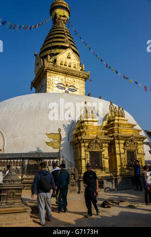 Nepal, Kathmandu, Swayambunath Stupa, prayer wheels Stock Photo - Alamy