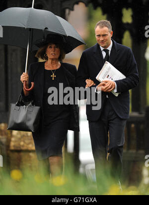 Lady Annabel Goldsmith and Ben Goldsmith arrive at Holy Trinity Church ...