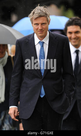 Mark Shand funeral. Zac Goldsmith (centre) arrives at Holy Trinity ...